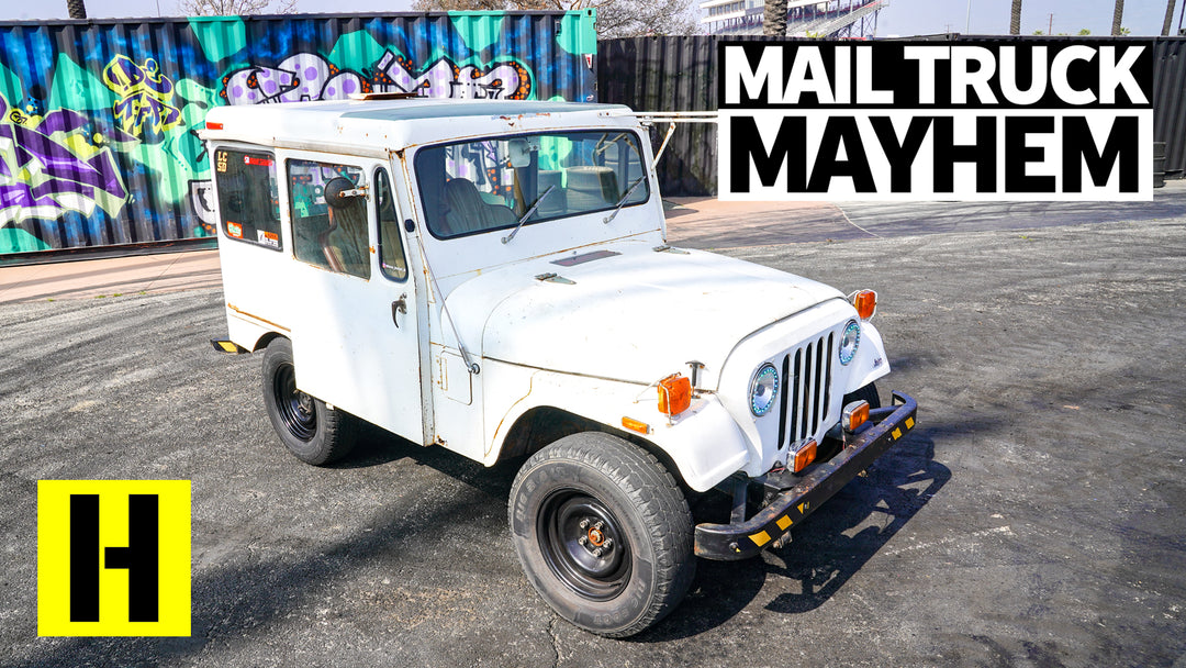 Ex-Mail Truck Shreds Tires: V8 Swapped Postal Jeep – Hoonigan